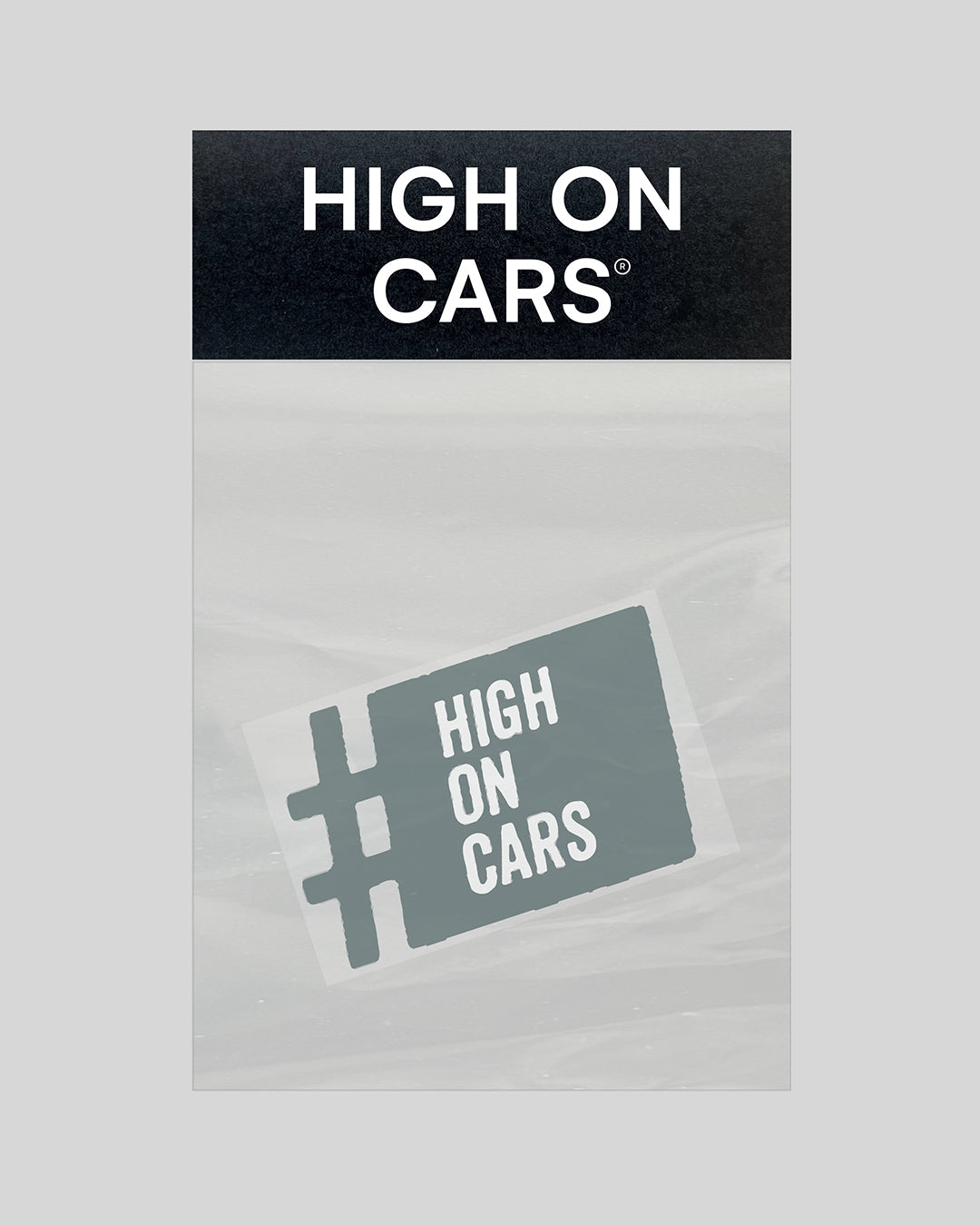 Oldschool HOC sticker - grå – High On Cars